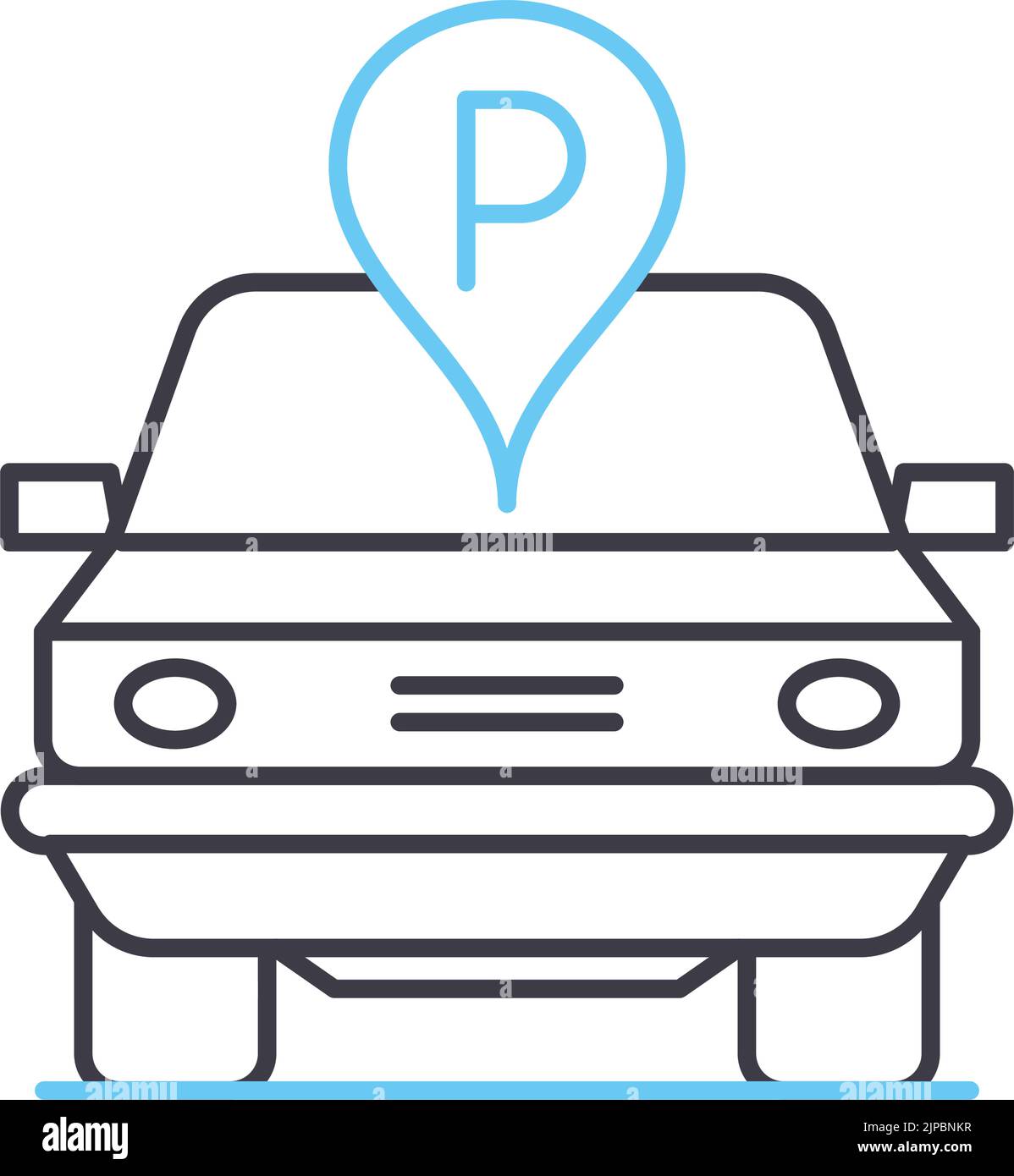 self parking line icon, outline symbol, vector illustration, concept ...
