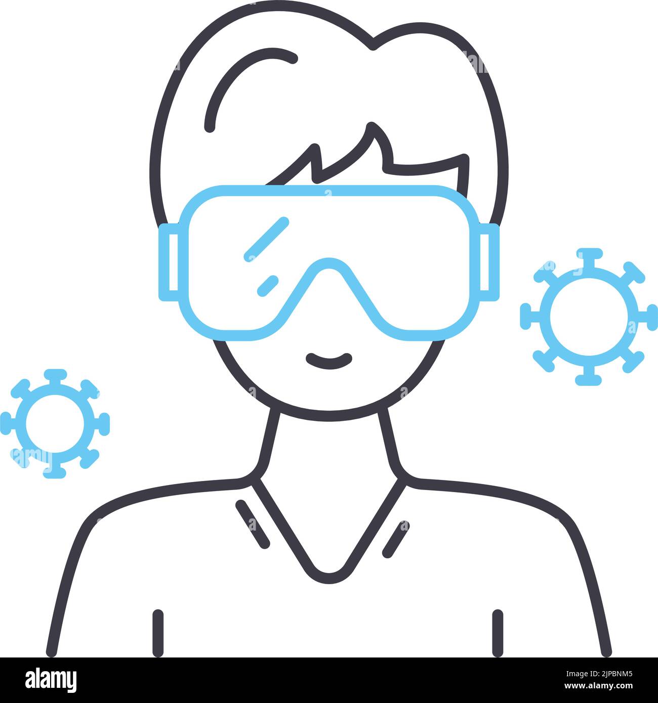 self isolation line icon, outline symbol, vector illustration, concept ...