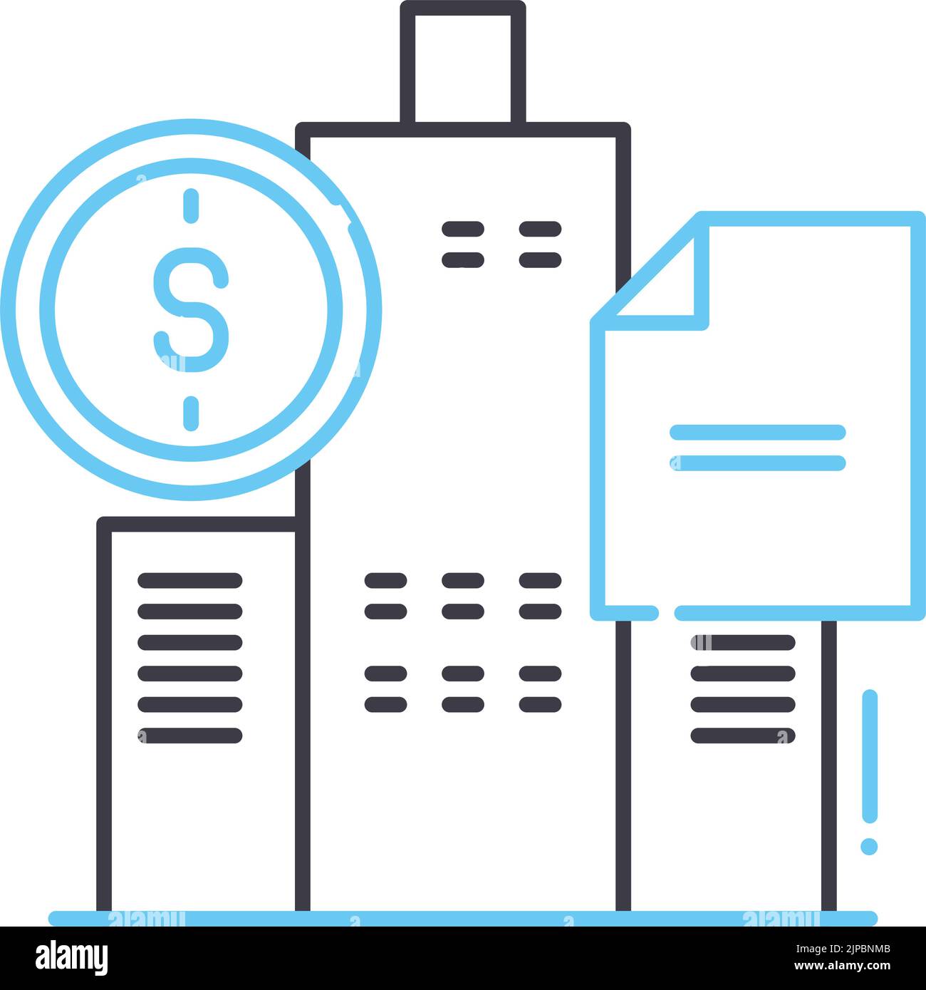 government bonds line icon, outline symbol, vector illustration ...