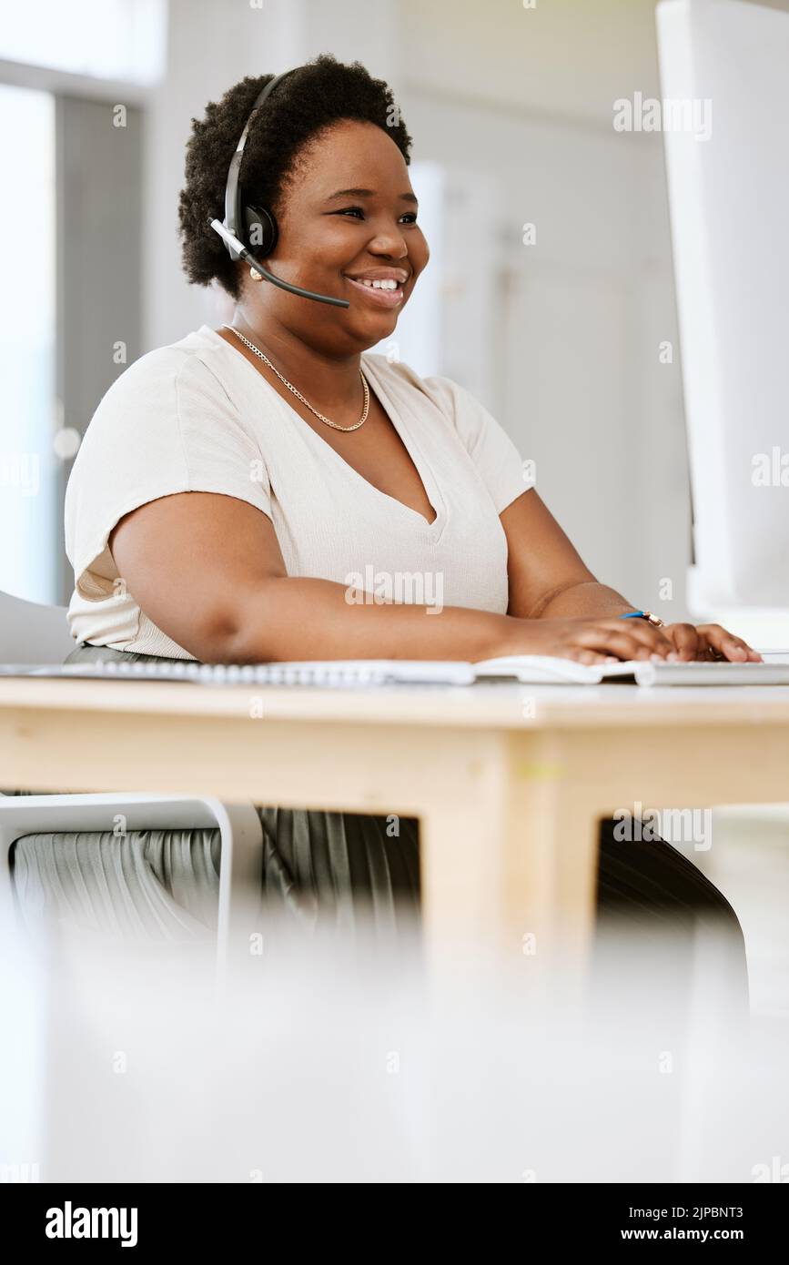 Call center agent, business consultant or telemarketer assisting client ...