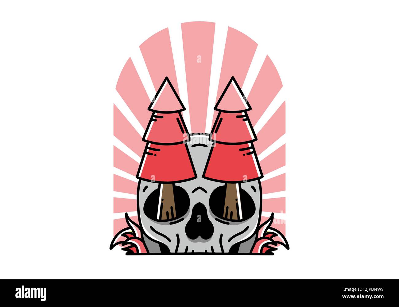 Human skull in jungle Stock Vector Images - Alamy