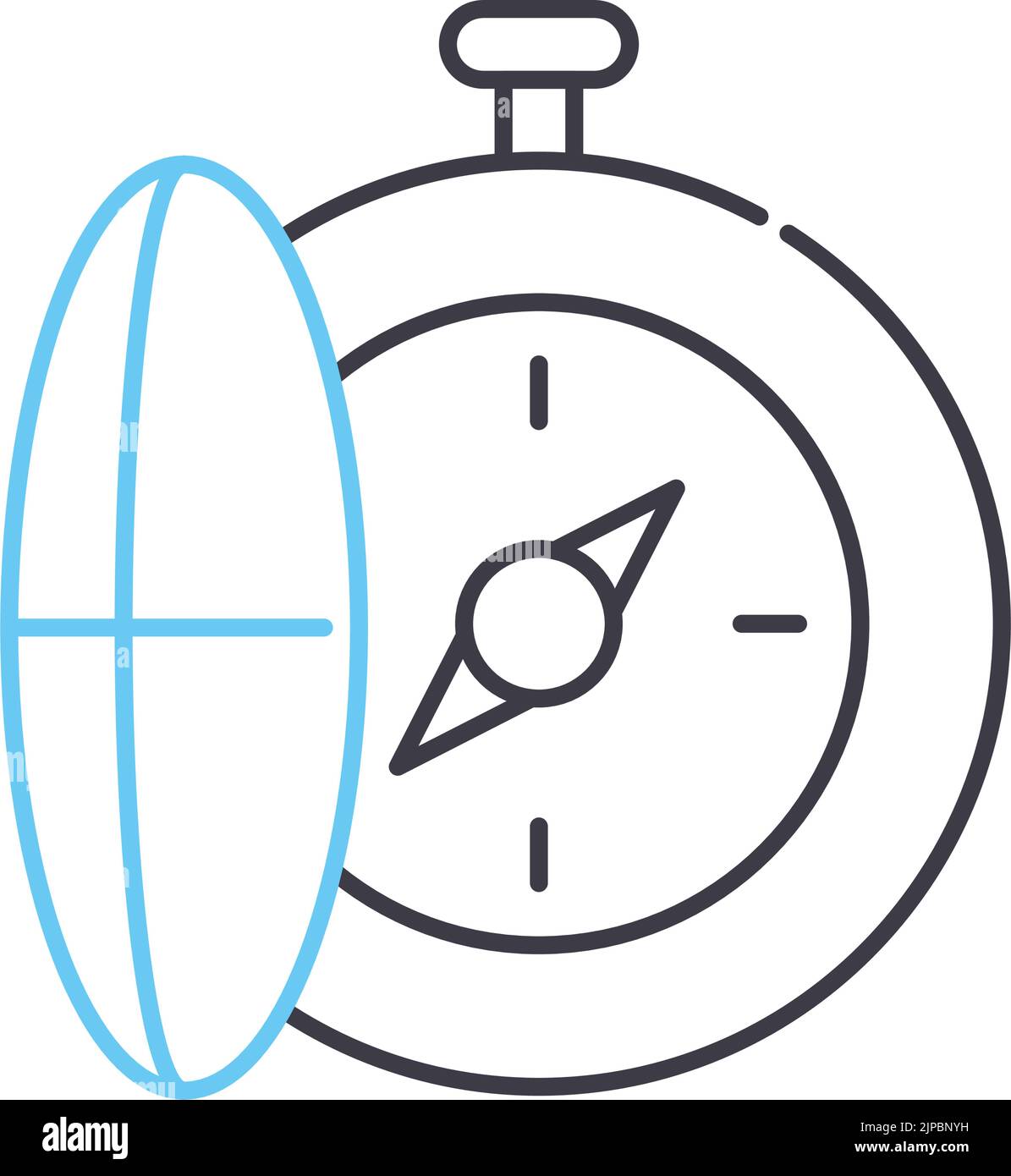 travel compass line icon, outline symbol, vector illustration, concept ...