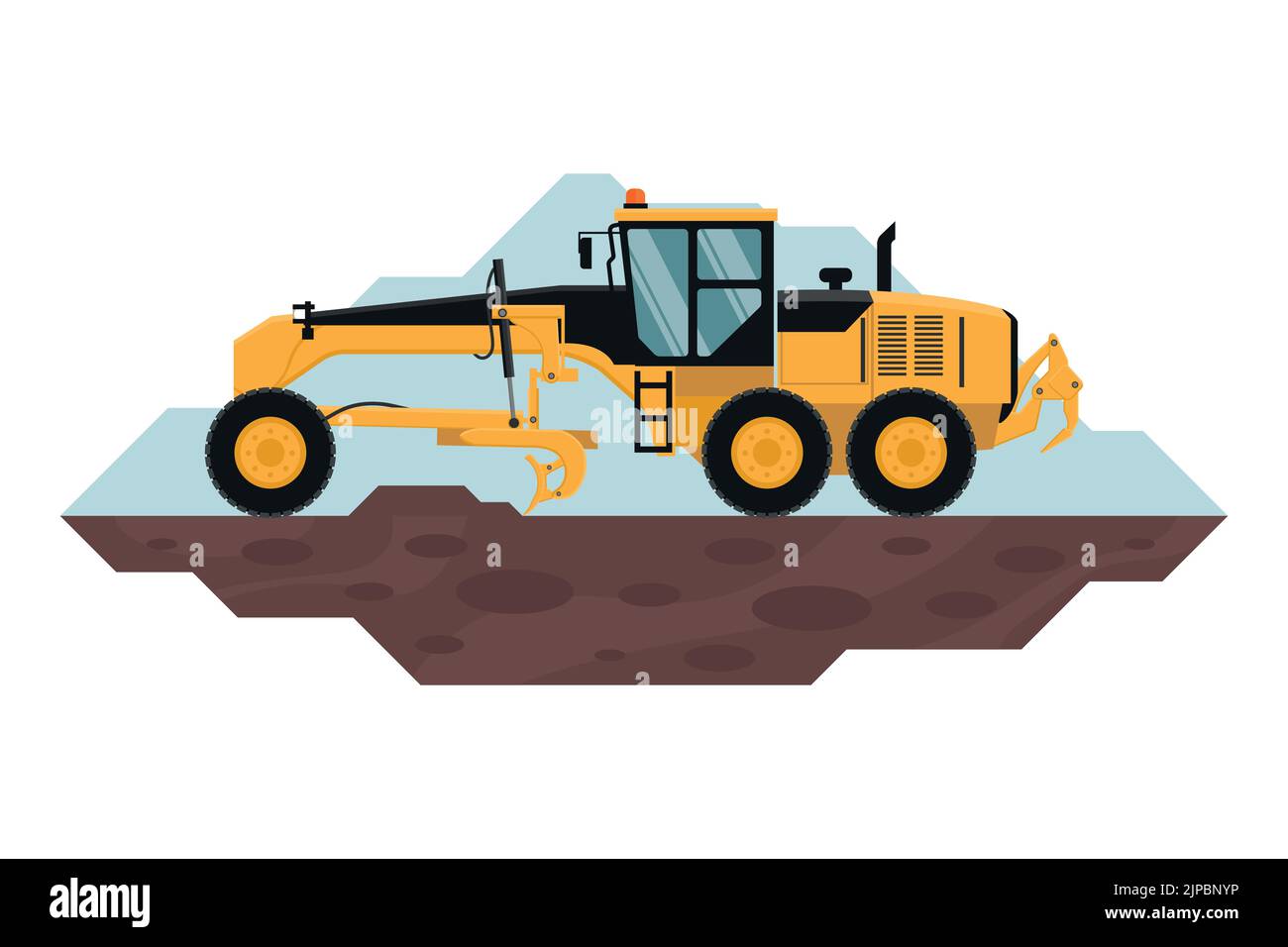 Motor grader construction machinery used in land leveling. Heavy ...