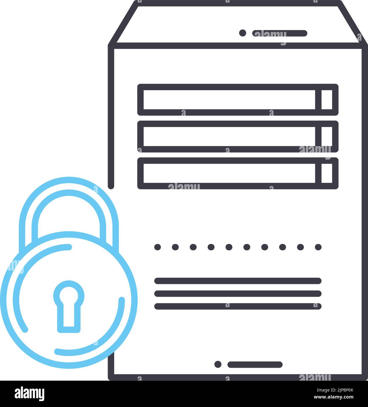 handware security line icon, outline symbol, vector illustration, concept sign Stock Vector ...