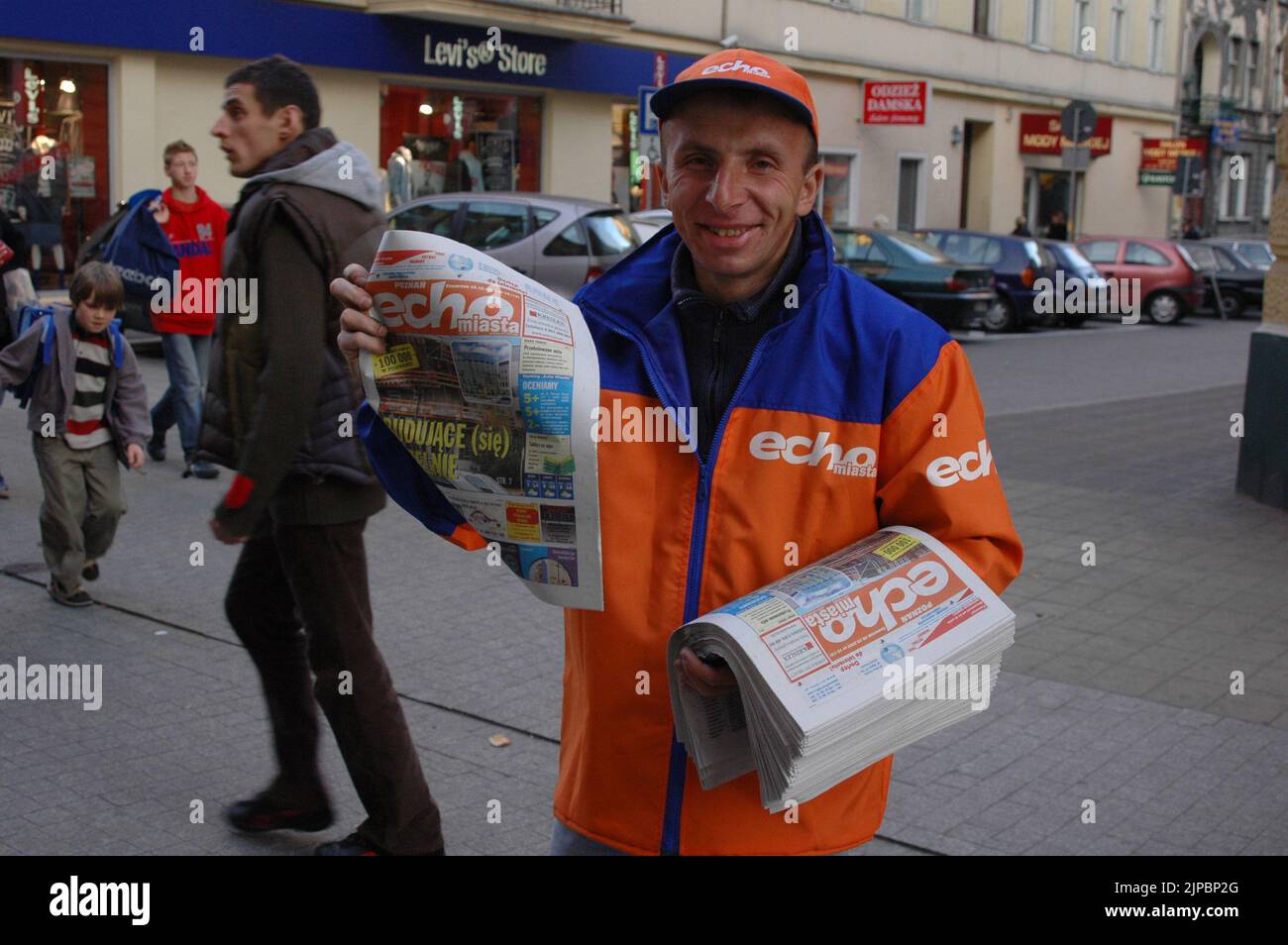 pOLISH WITH FREE NEWSPAPER IN Poznana Poland Oct. 19,2005 .(Photo by ...