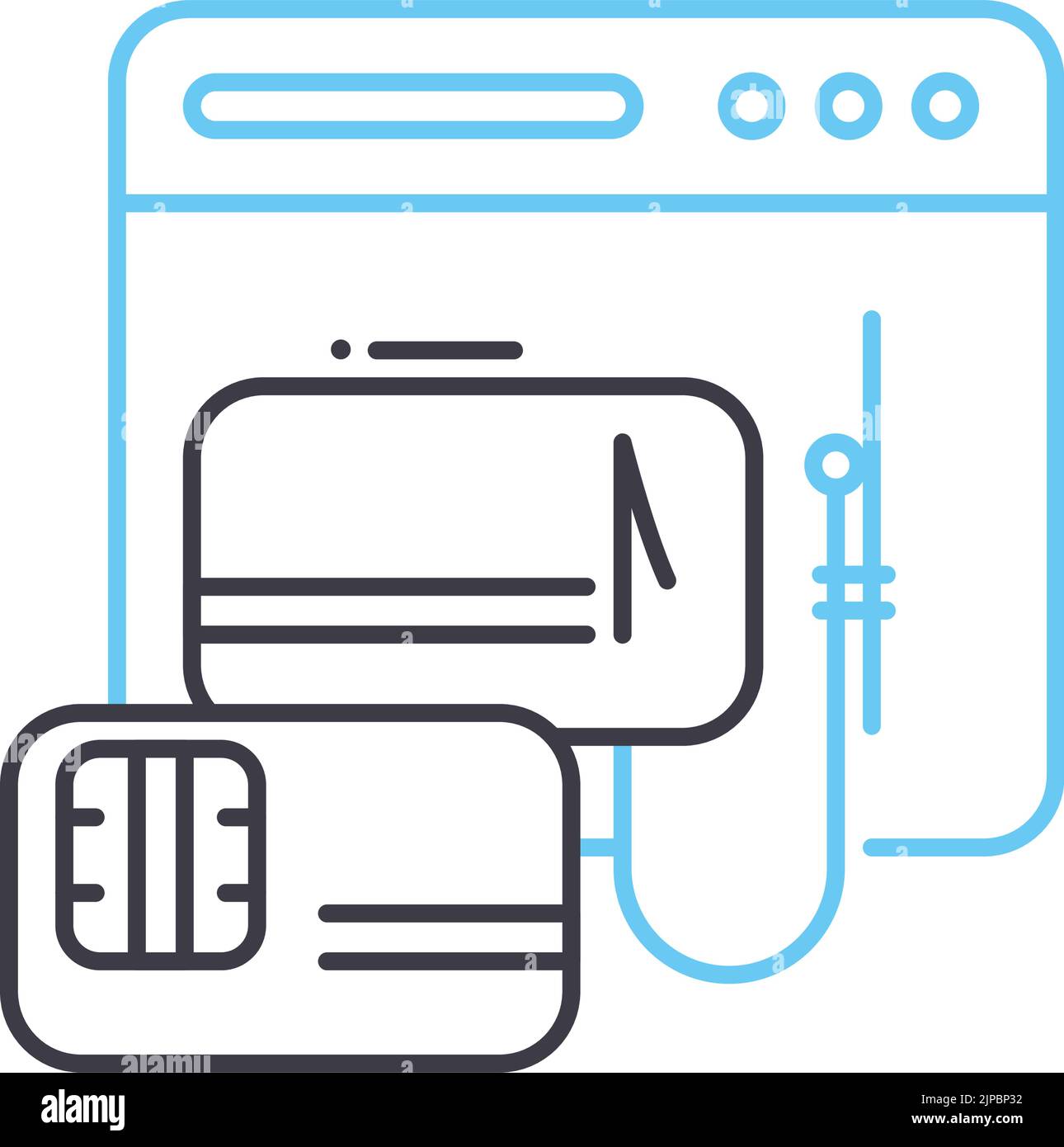 internet fraud line icon, outline symbol, vector illustration, concept ...