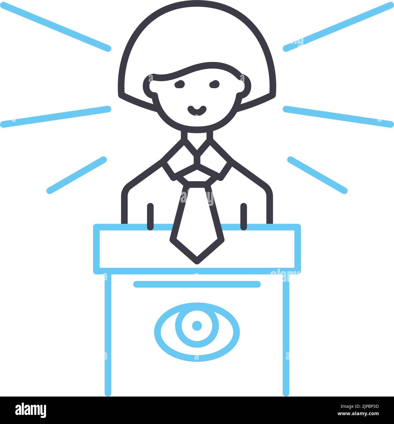 witness line icon, outline symbol, vector illustration, concept sign ...