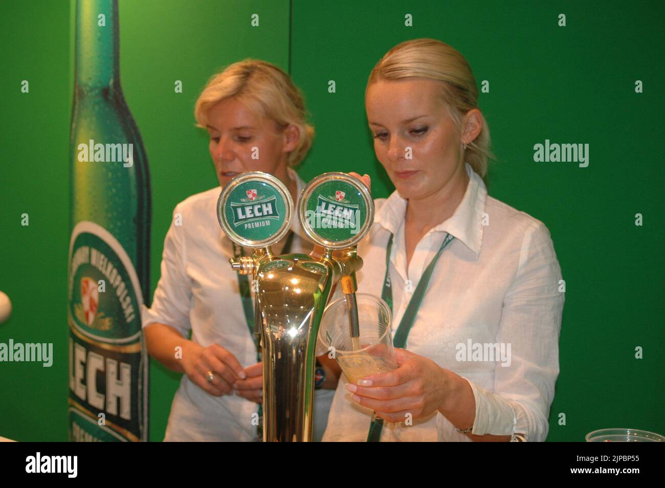 Polish lech beer at Tour Salon 2005 Poznan Poland .(Photo by Francis ...