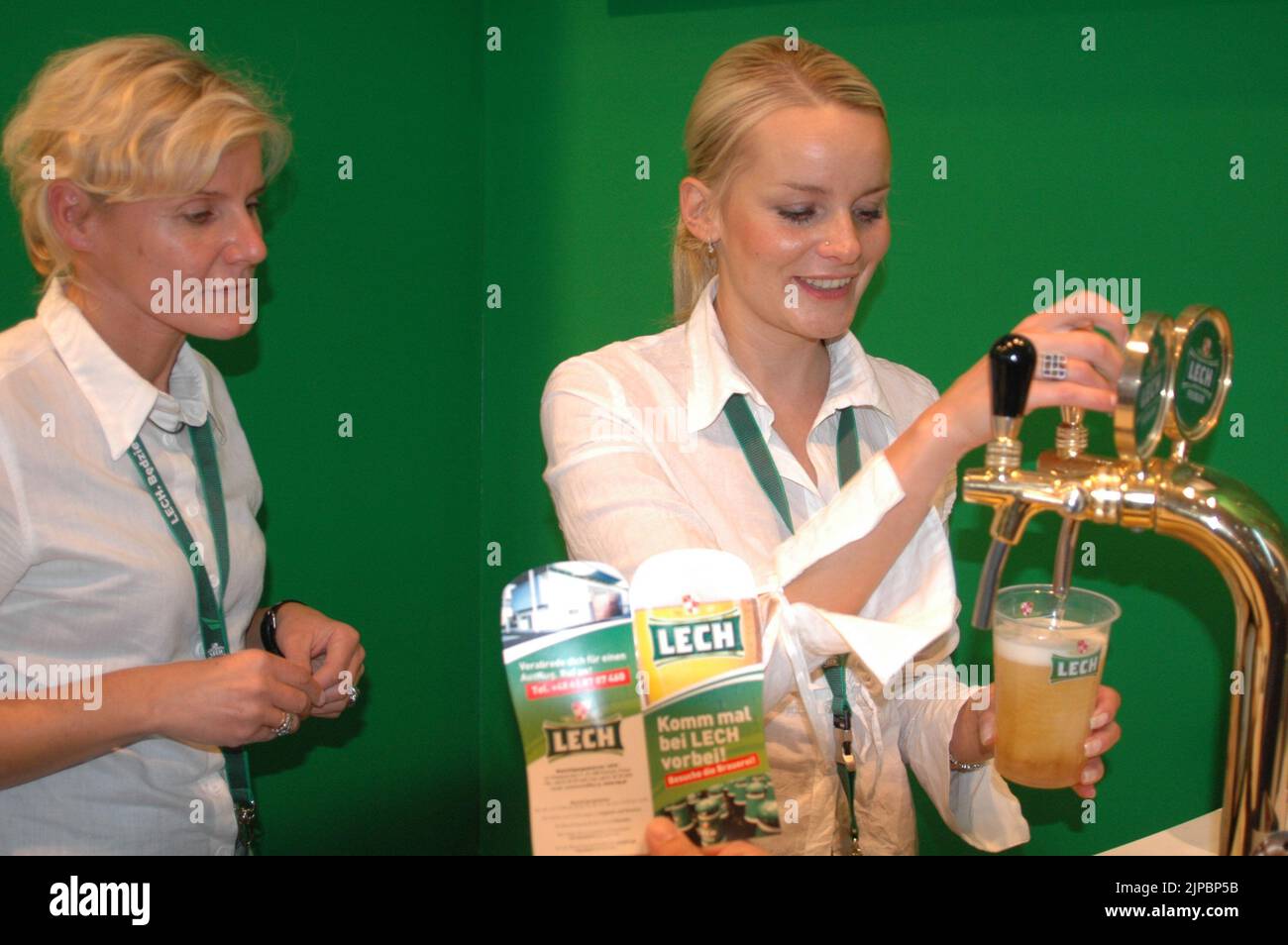 Polish lech beer at Tour Salon 2005 Poznan Poland .(Photo by Francis ...