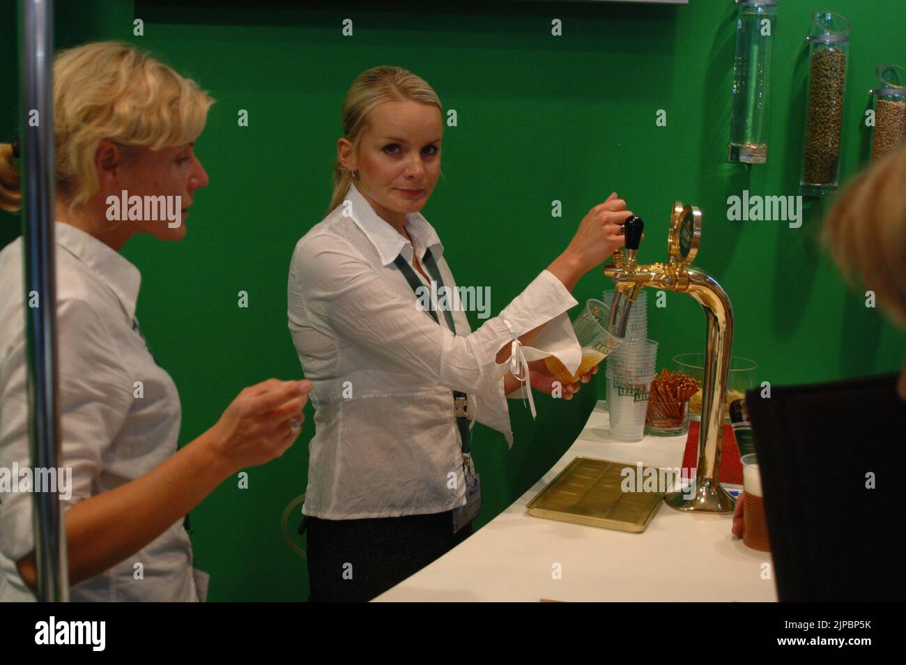 Polish lech beer at Tour Salon 2005 Poznan Poland .(Photo by Francis ...