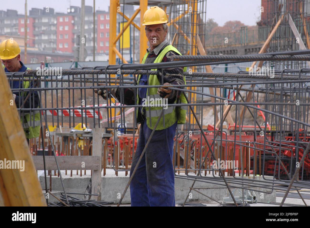 Polish Construction workers in Poznan Poaldn Oct. 21,2005 .(Photo by ...