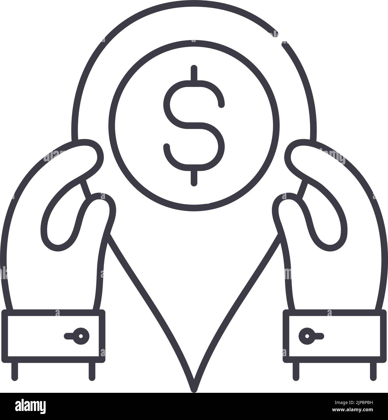 invoice of service line icon, outline symbol, vector illustration ...