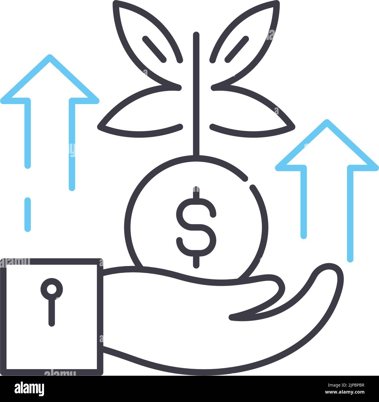 profit line icon, outline symbol, vector illustration, concept sign ...