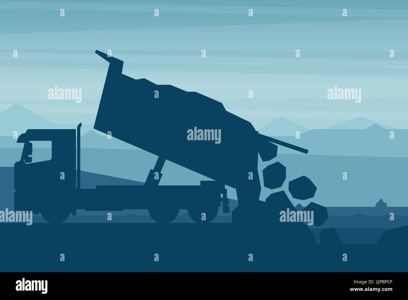 Unloading stones Stock Vector Images - Alamy