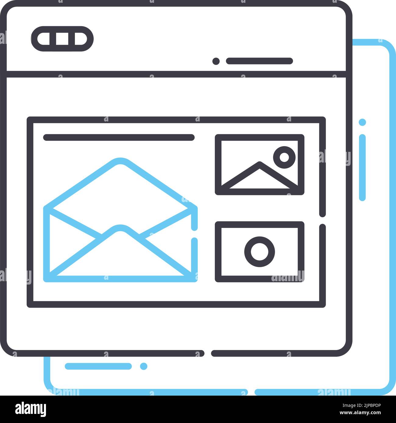 website mail line icon, outline symbol, vector illustration, concept ...