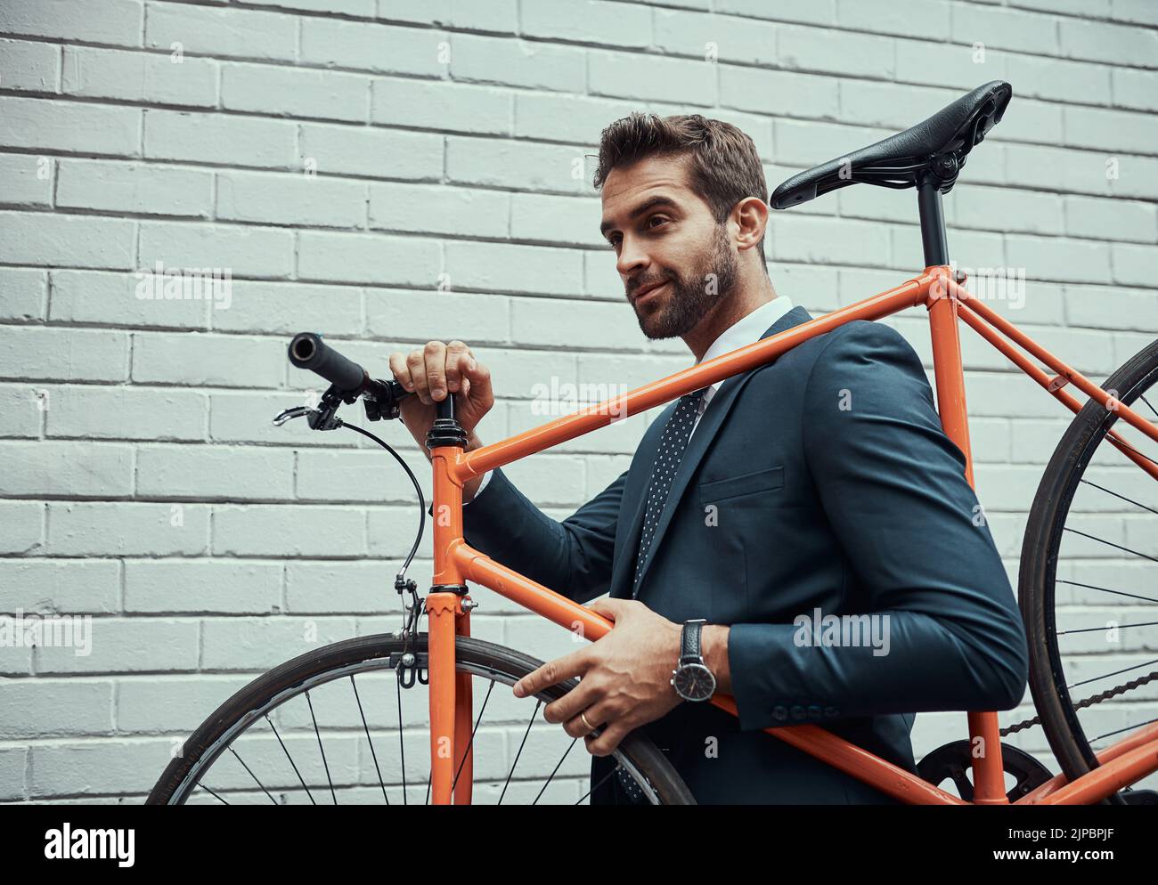 Keeping the environment in mind when he gets around. a handsome young ...