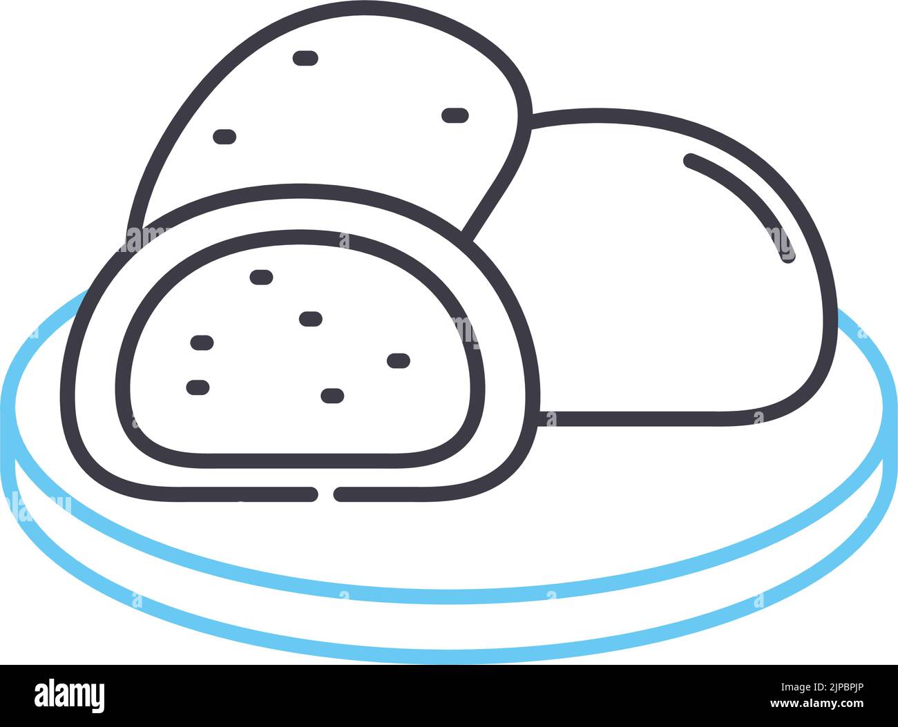 mochi line icon, outline symbol, vector illustration, concept sign ...