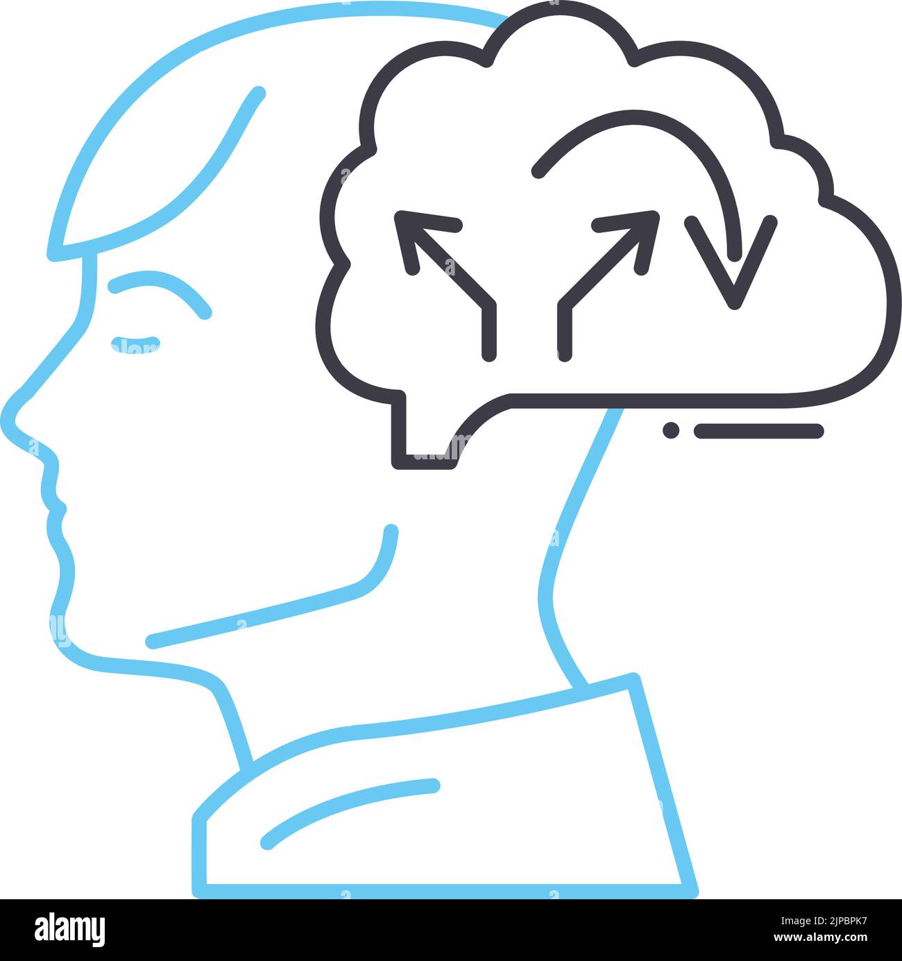 mental change line icon, outline symbol, vector illustration, concept ... mental change line icon, outline symbol, vector illustration, concept ...