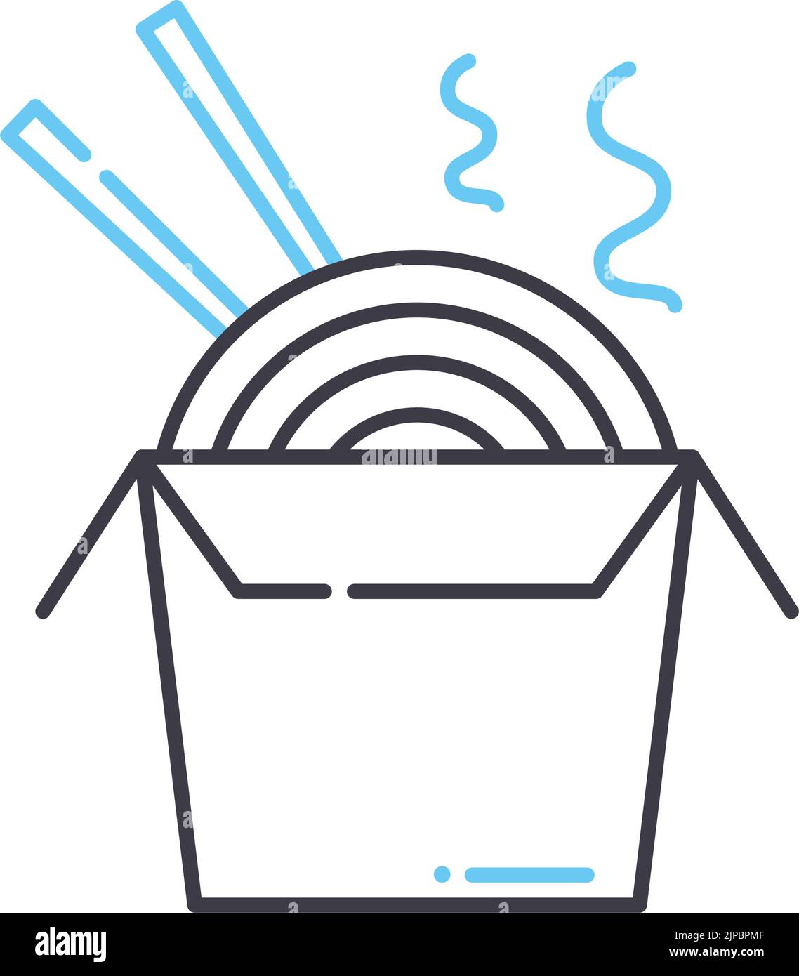 instant noodles line icon, outline symbol, vector illustration, concept ...