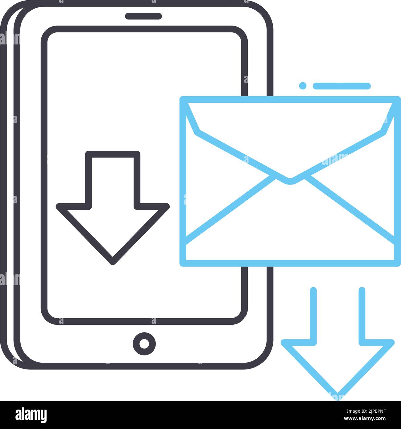 receive mail line icon, outline symbol, vector illustration, concept ...