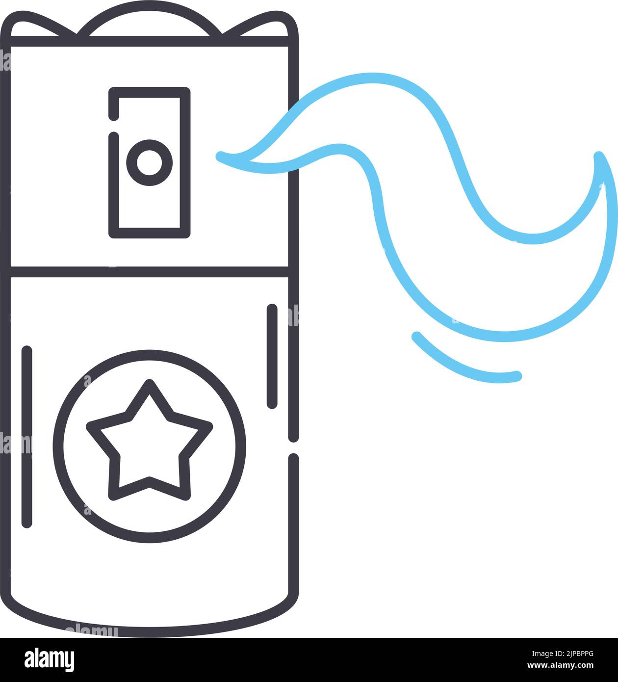 tear gas line icon, outline symbol, vector illustration, concept sign ...