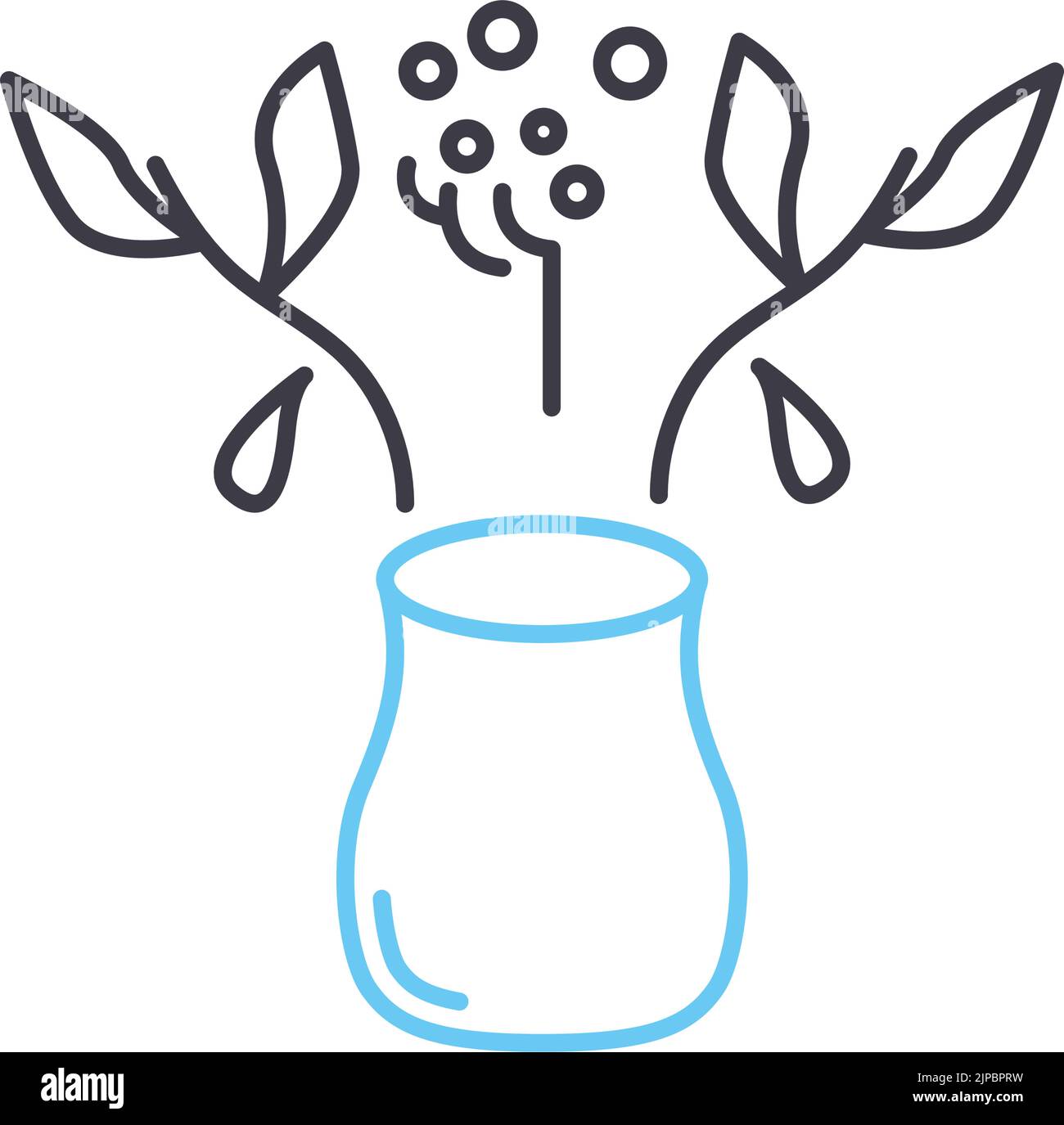 flower vase line icon, outline symbol, vector illustration, concept ...