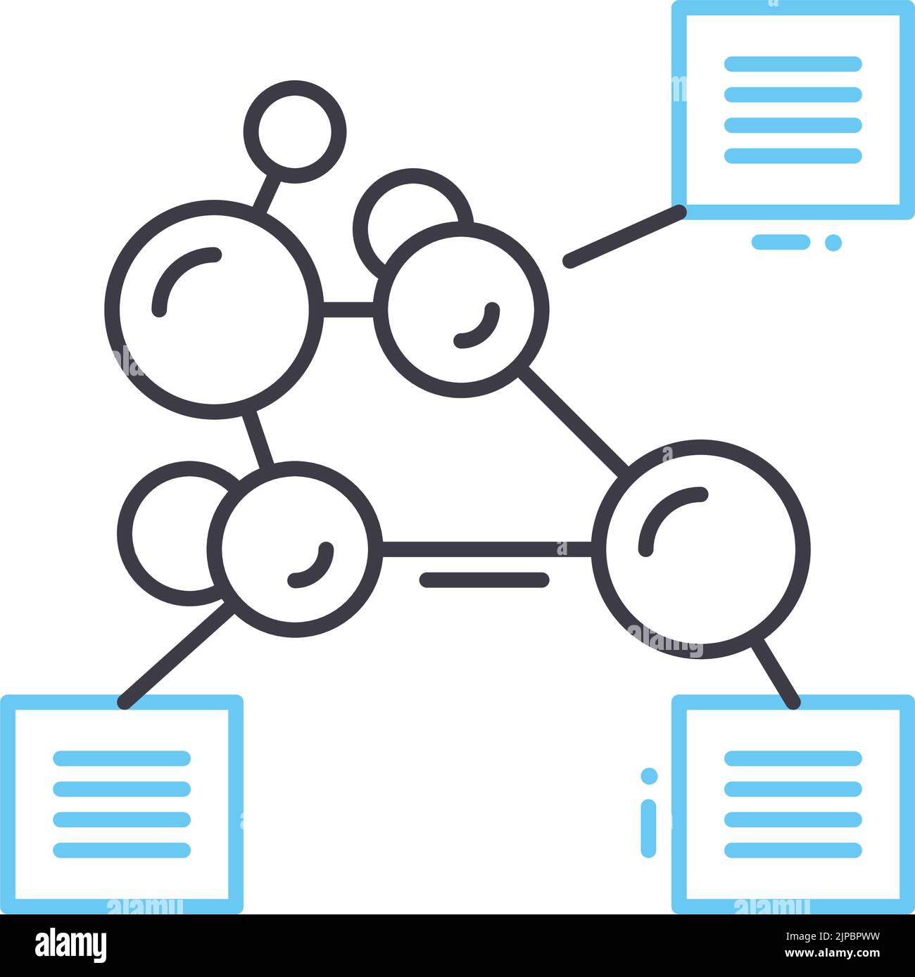 Molecular Structure Line Icon Outline Symbol Vector Illustration Concept Sign Stock Vector
