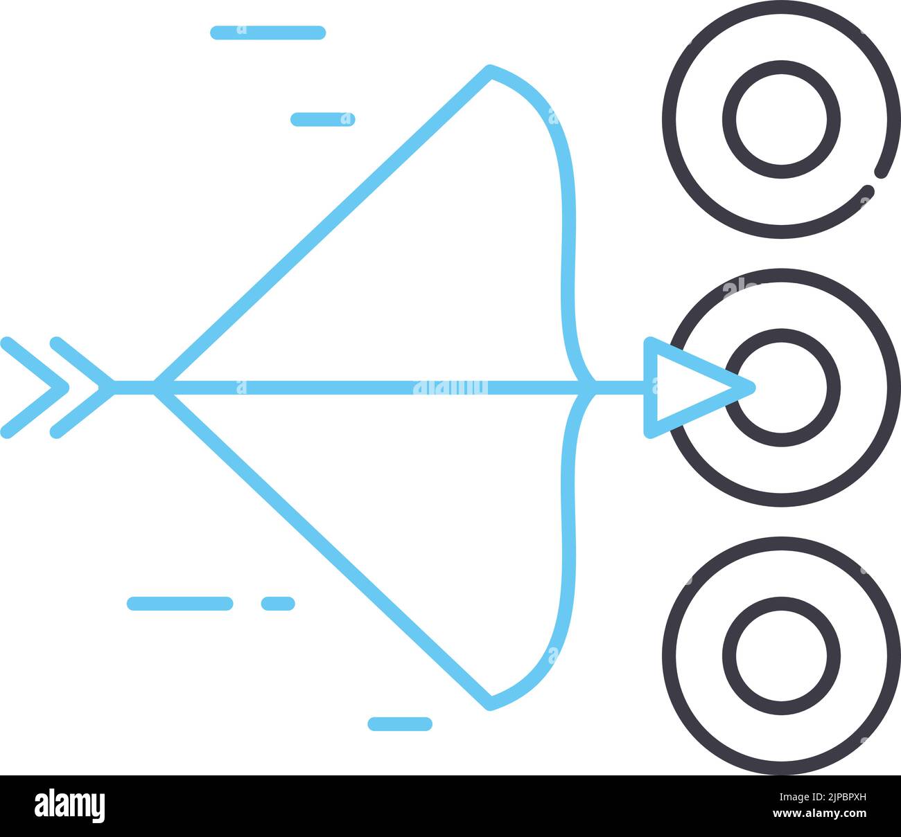 targeting line icon, outline symbol, vector illustration, concept sign ...