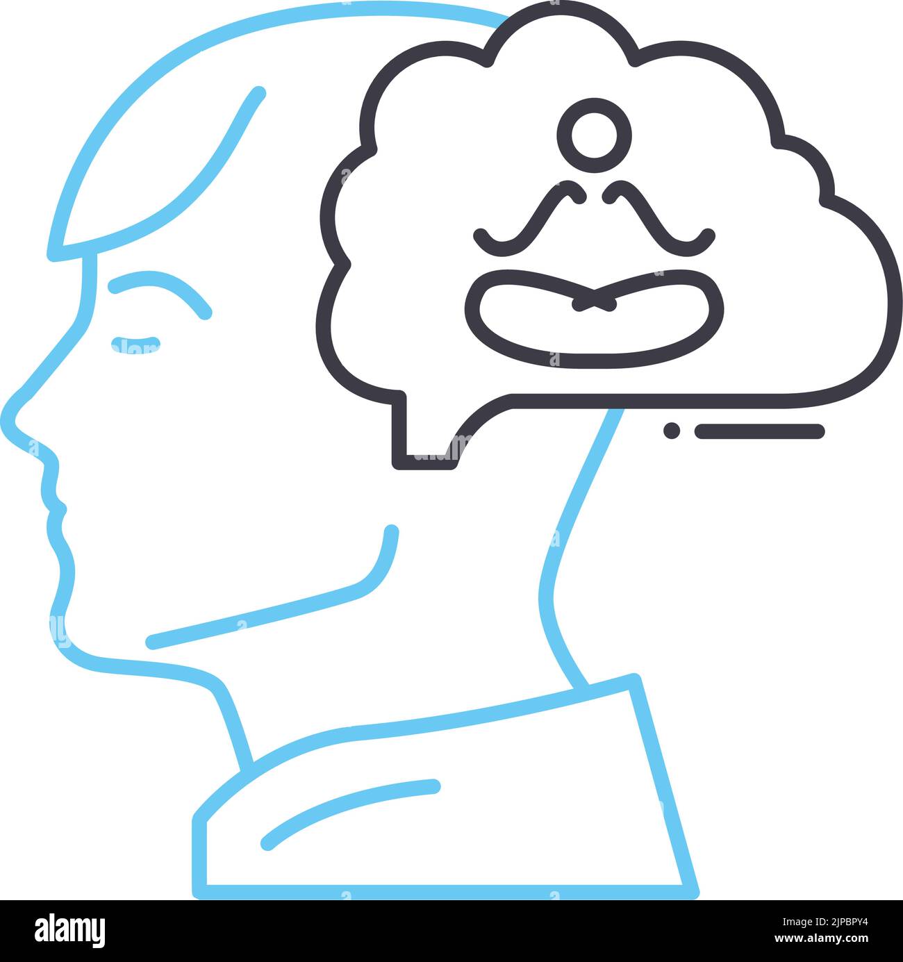 mindfulness relaxation line icon, outline symbol, vector illustration ...