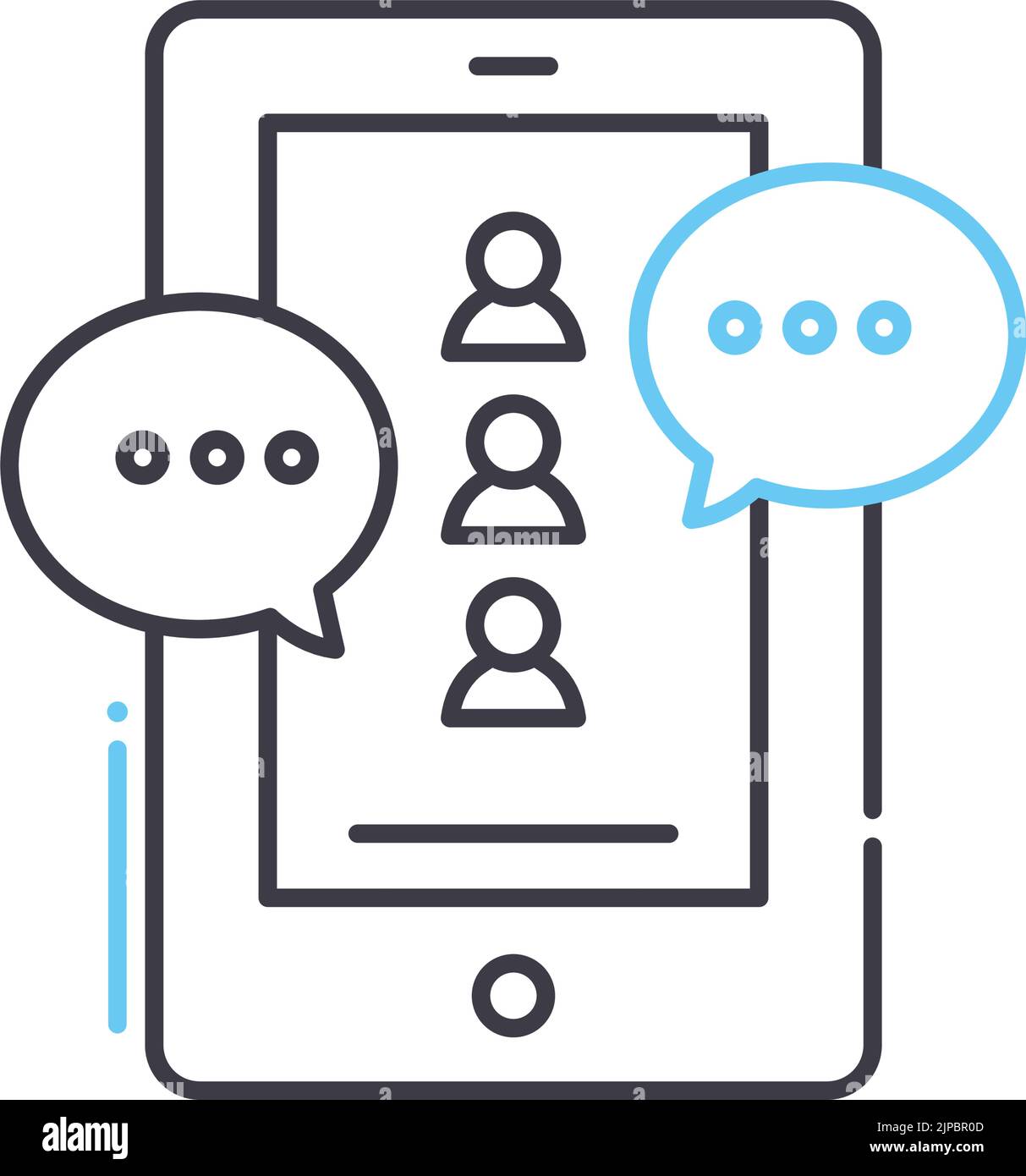 forum line icon, outline symbol, vector illustration, concept sign ...