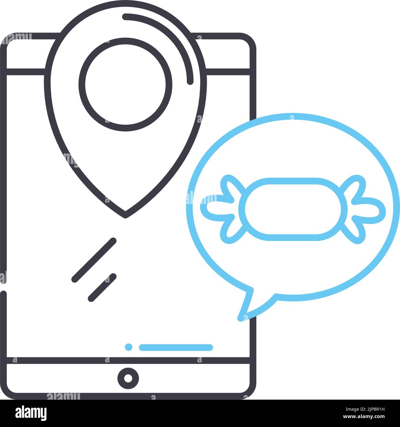 placement line icon, outline symbol, vector illustration, concept sign ...