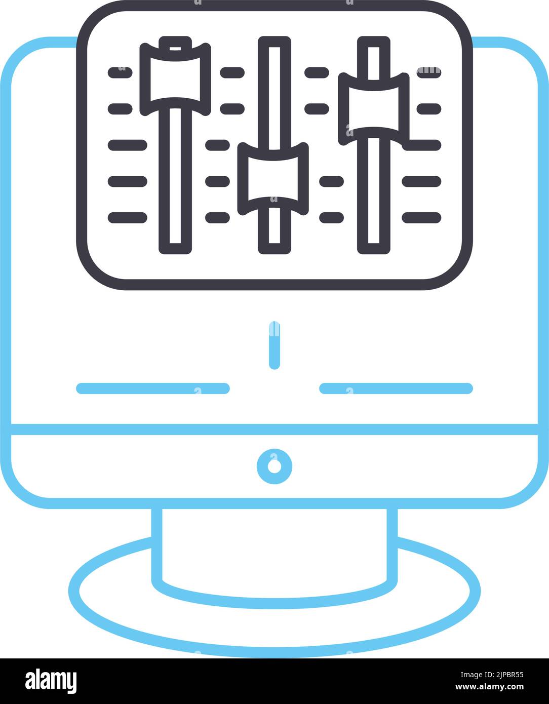 mixing line icon, outline symbol, vector illustration, concept sign ...