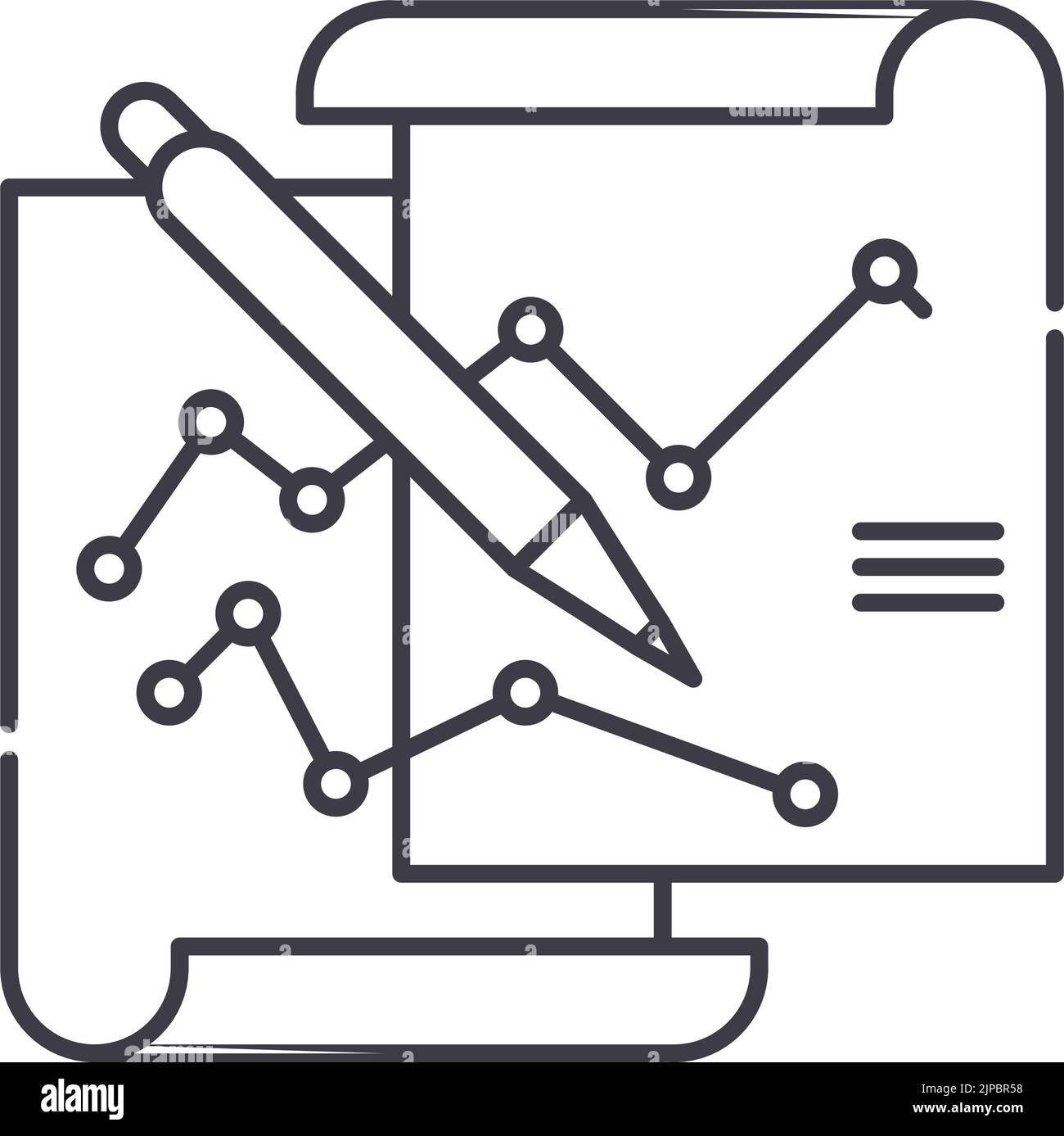 statistics line icon, outline symbol, vector illustration, concept sign ...