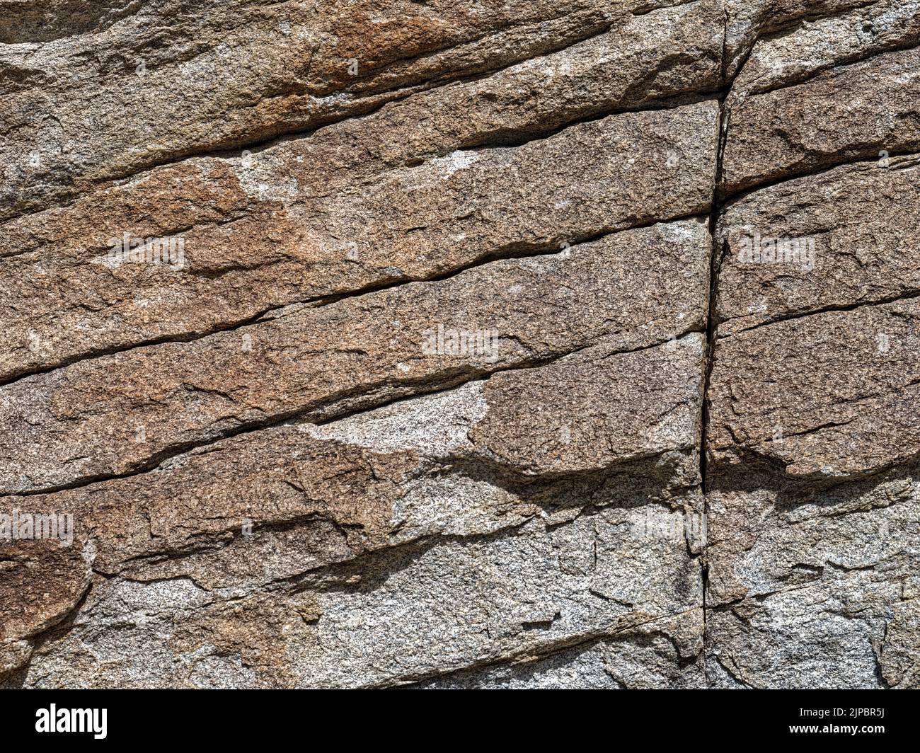 Detail of a cracked rock surface at Castle Rocks State Park, Idaho, USA ...