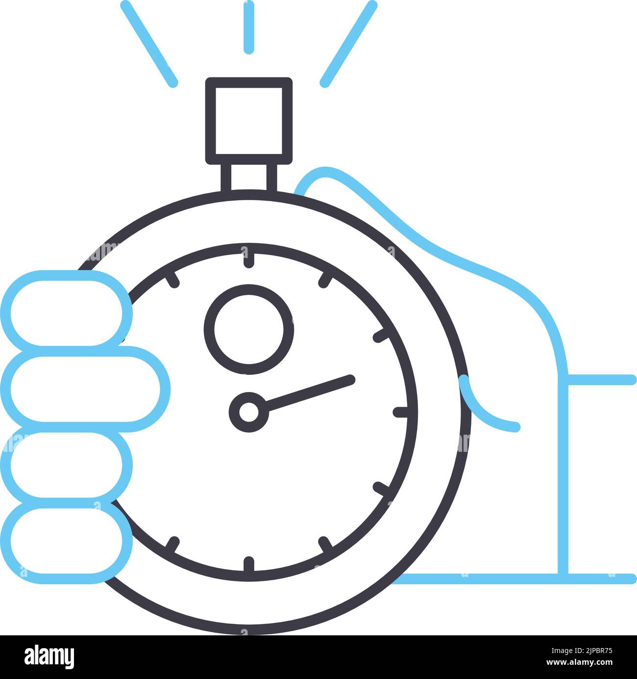 stop watch line icon, outline symbol, vector illustration, concept sign ...