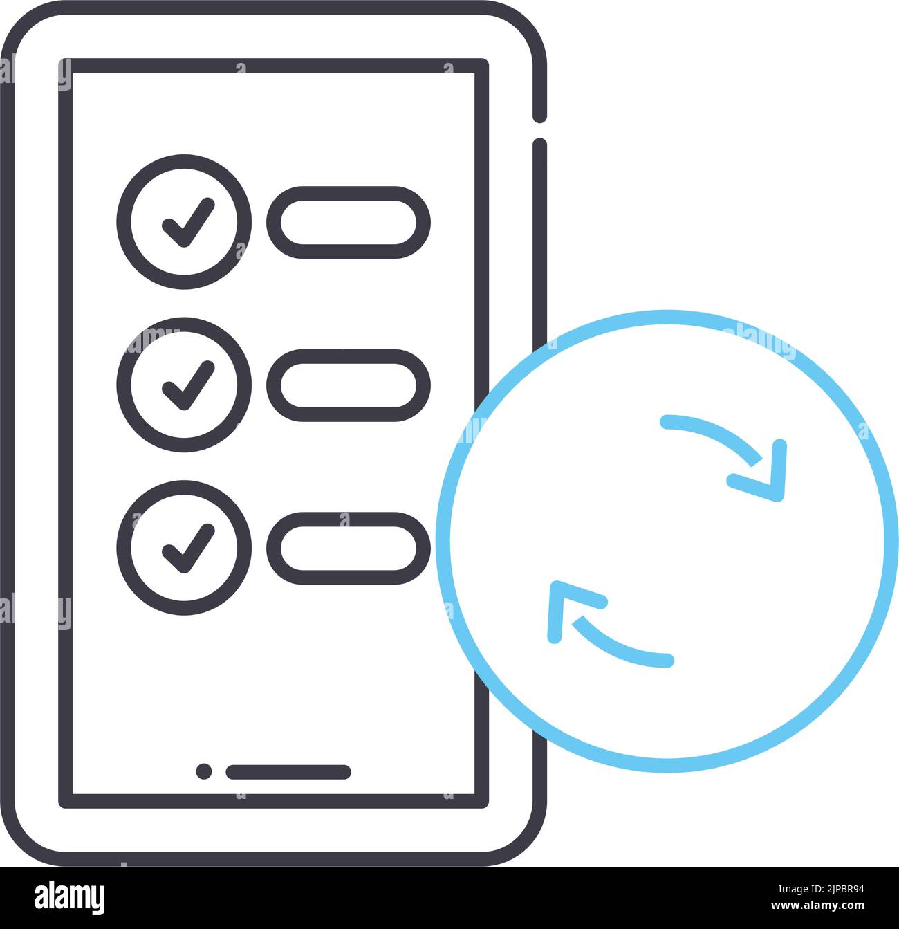 task managenet line icon, outline symbol, vector illustration, concept ...