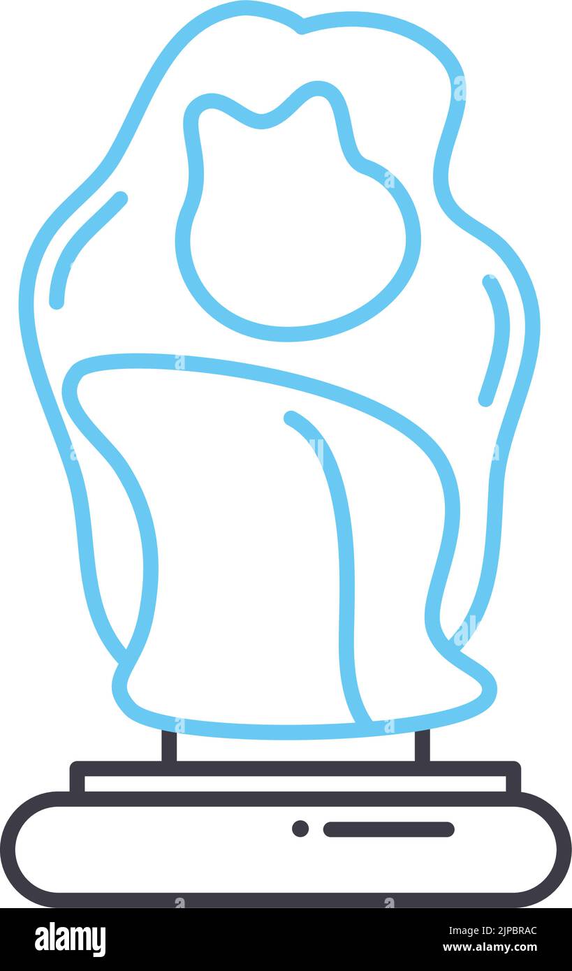 statue of history line icon, outline symbol, vector illustration ...