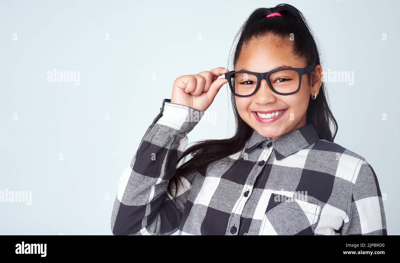 Stand out confidence. Studio portrait of a cute and confident young ...