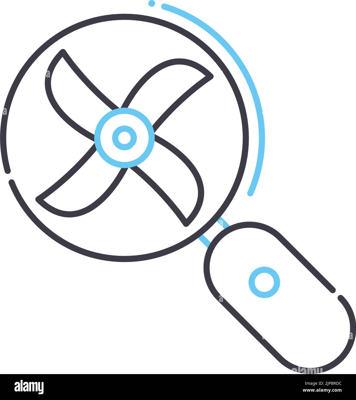 home fan line icon, outline symbol, vector illustration, concept sign ...