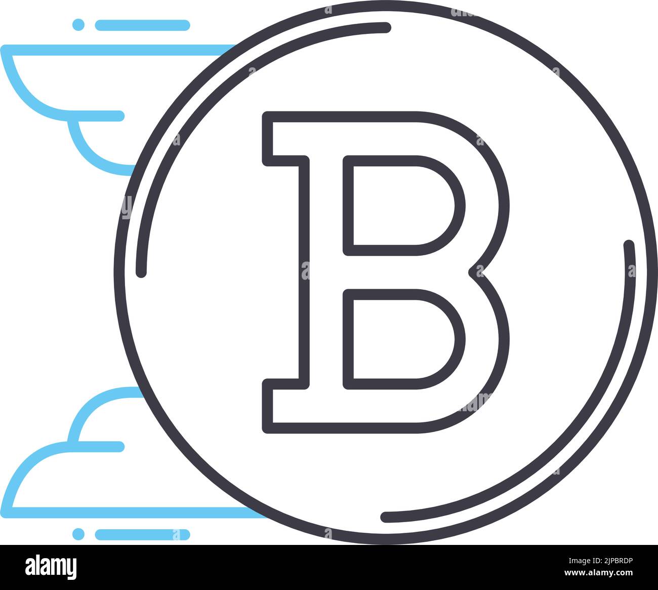 future of money line icon, outline symbol, vector illustration, concept ...