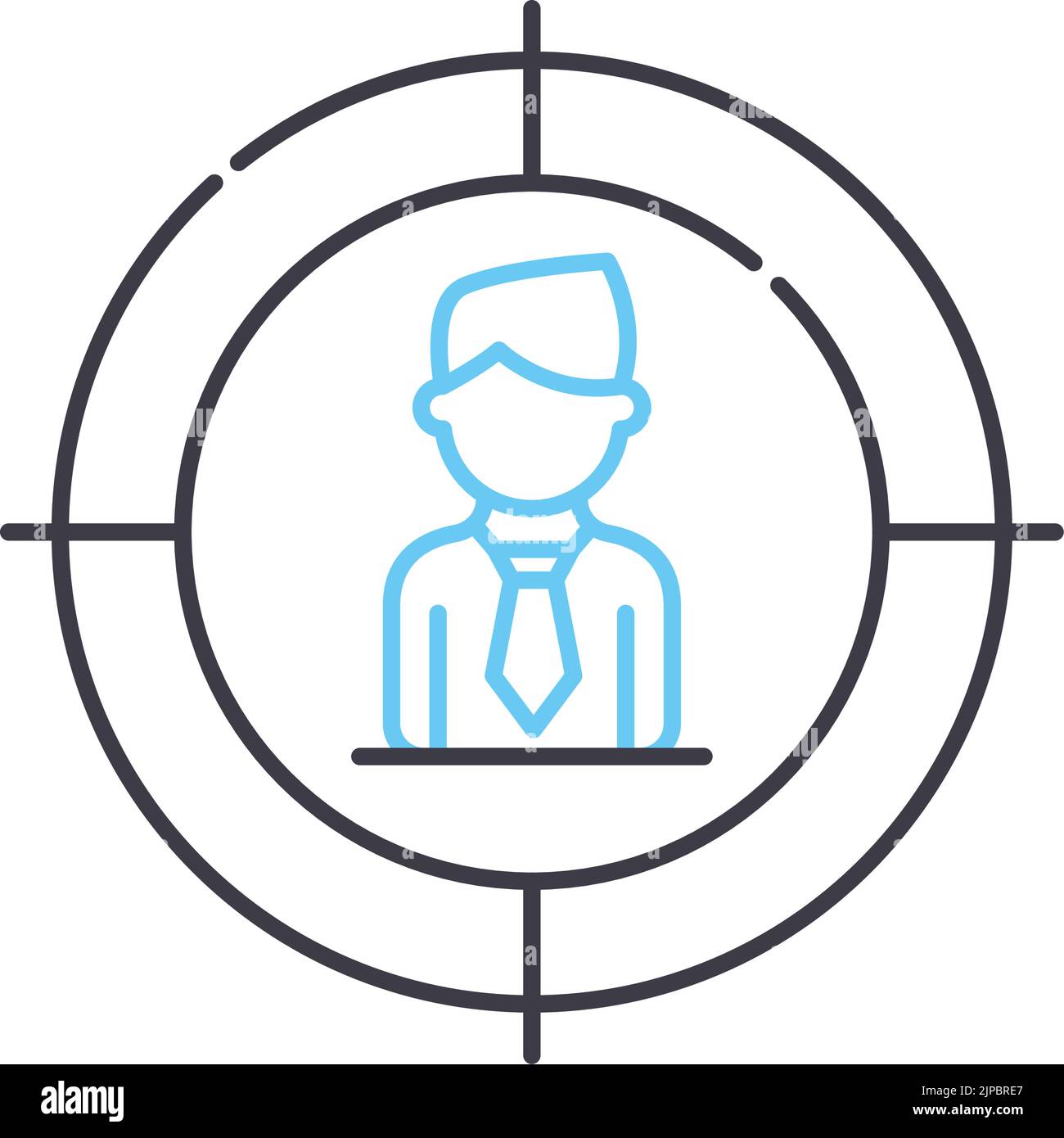 targeting audience line icon, outline symbol, vector illustration ...