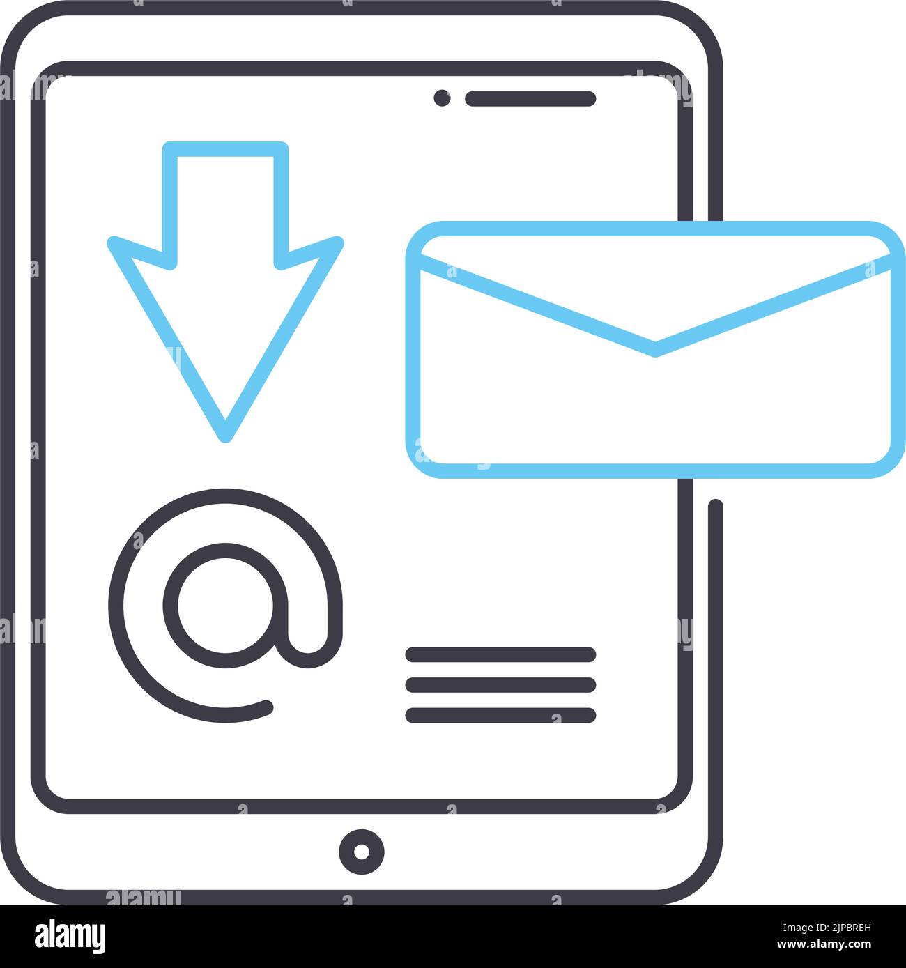 mobile mall inbox line icon, outline symbol, vector illustration, concept sign Stock Vector ...