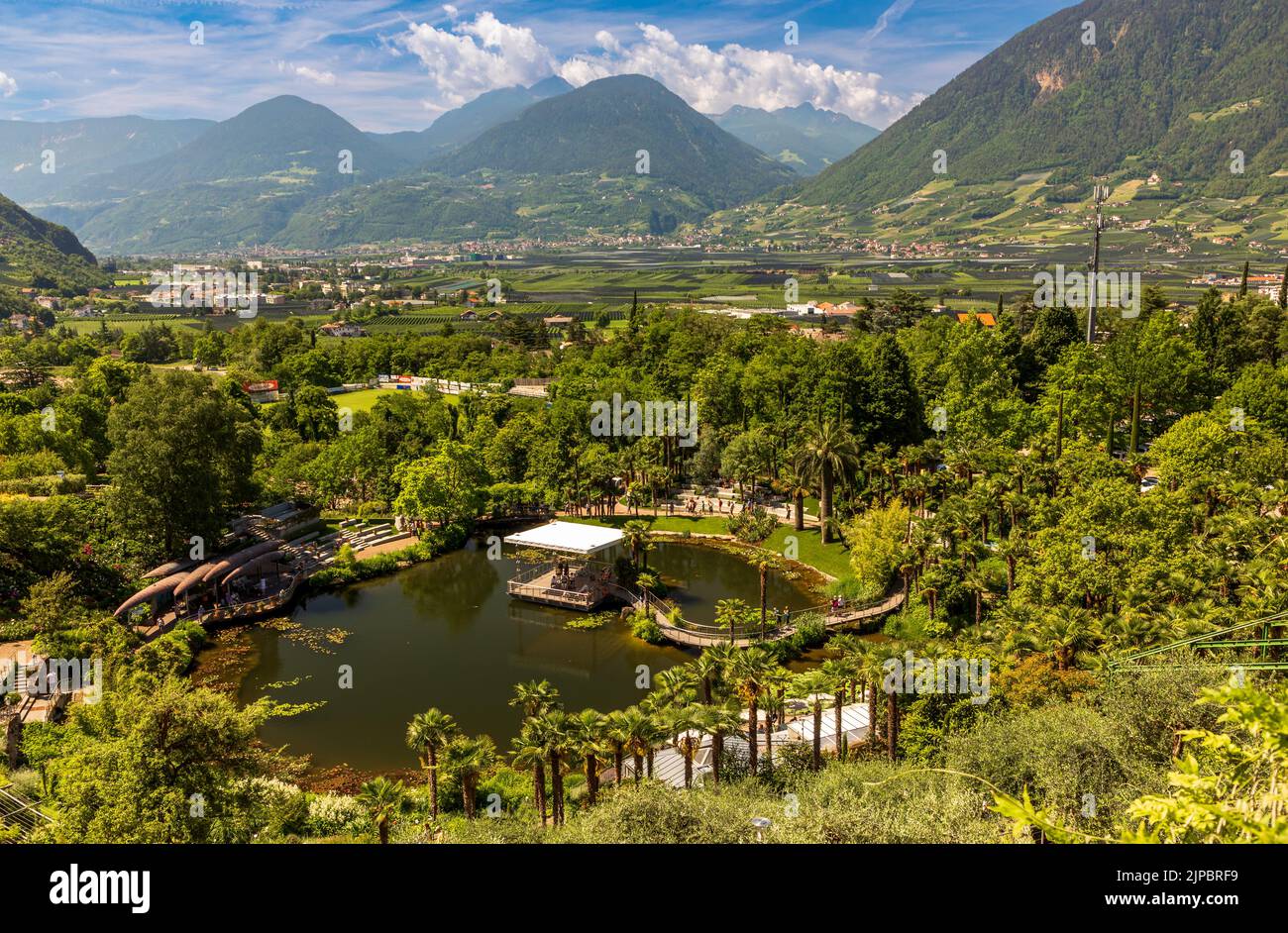 Garden of Trauttmansdorff castle near Meran, South Tyrol Stock Photo ...
