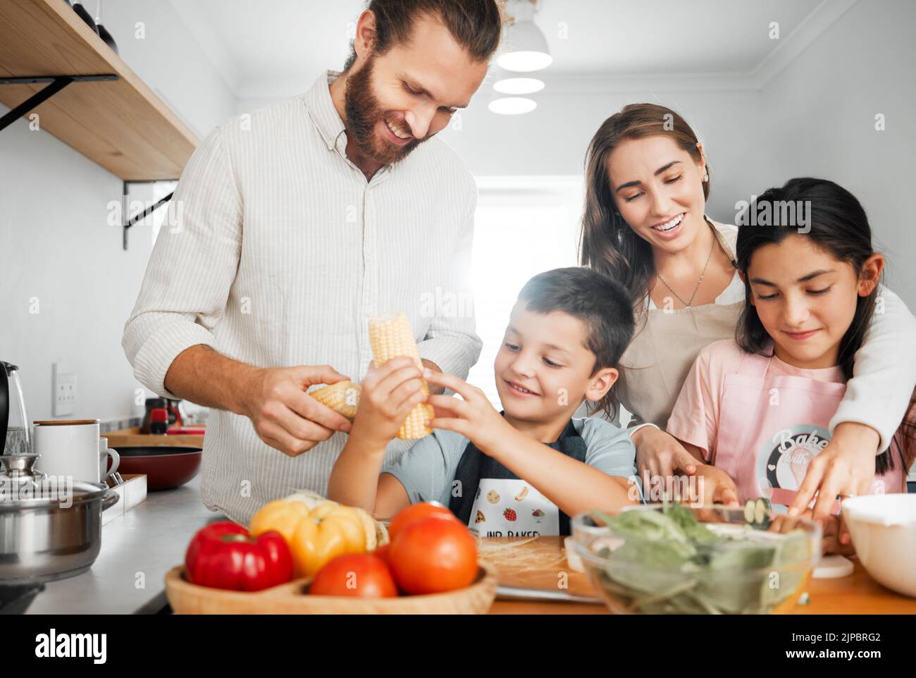 Family Making Dinner Together