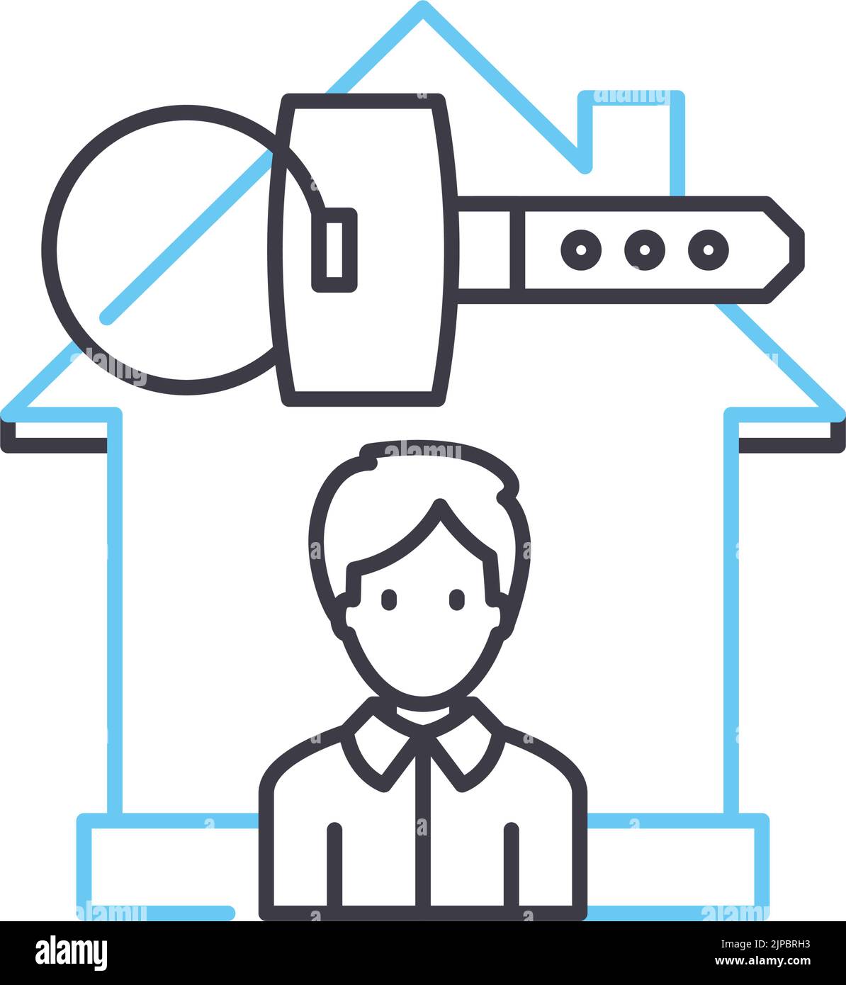 realtor line icon, outline symbol, vector illustration, concept sign ...
