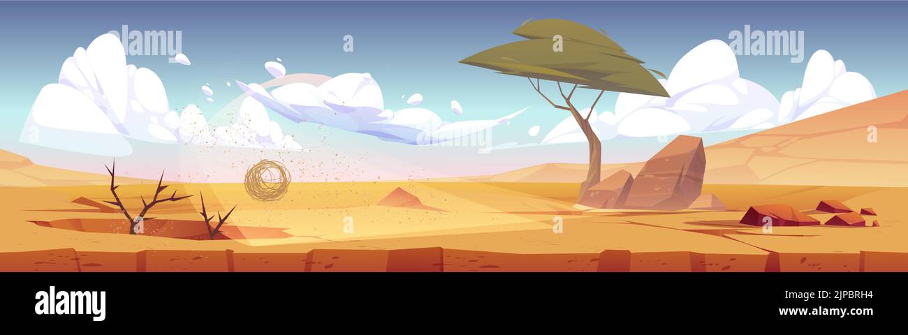 African desert landscape, africa natural panoramic background for game ...