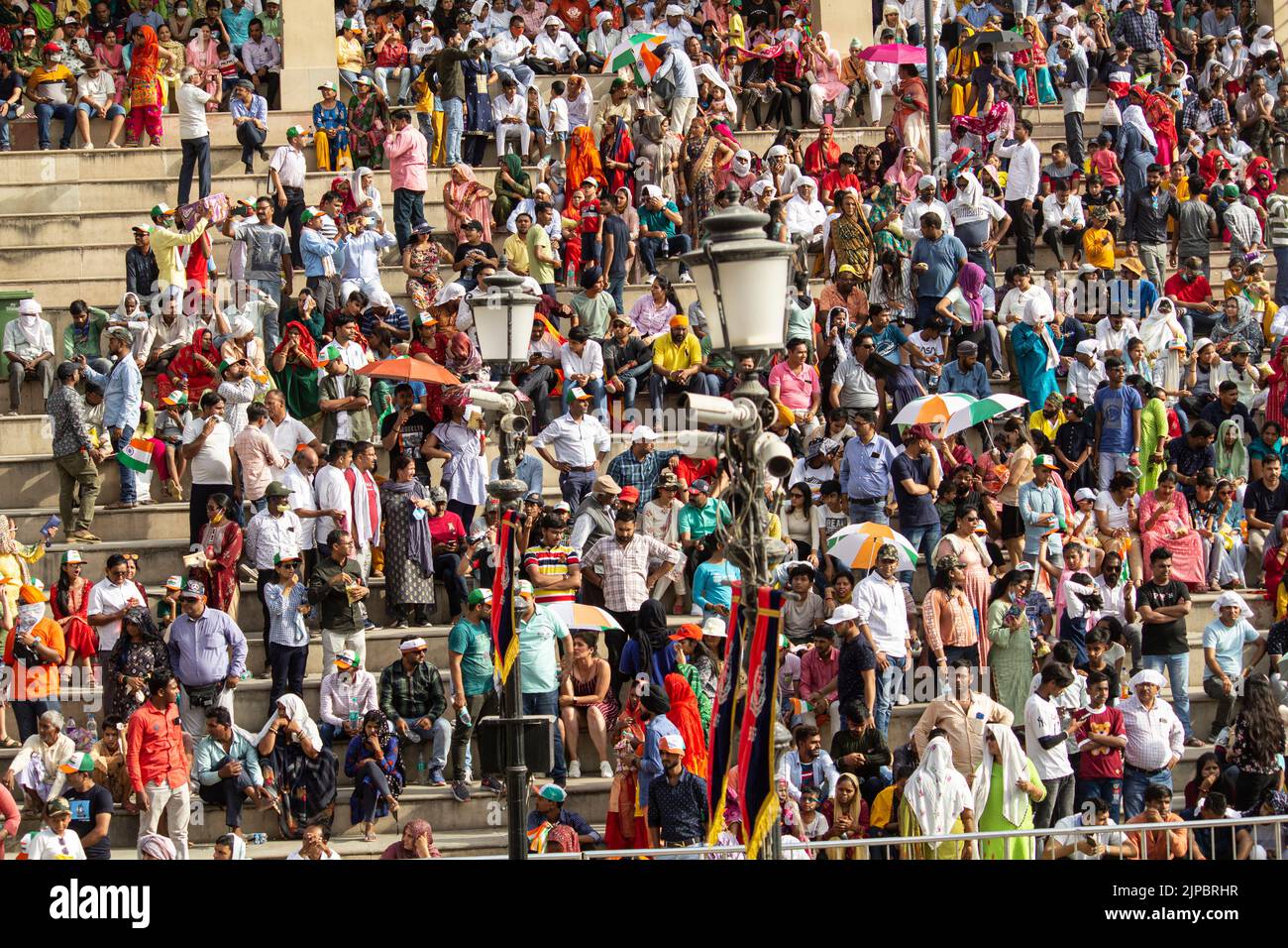 The lowering of the flags ceremony at the Attari-Wagah border is a ...