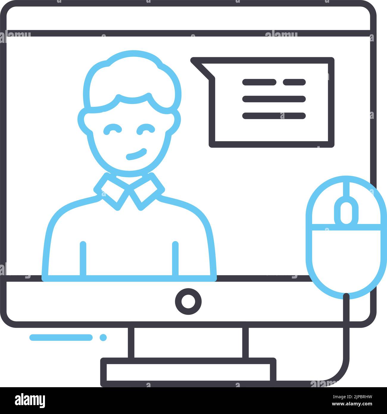 webinar line icon, outline symbol, vector illustration, concept sign ...