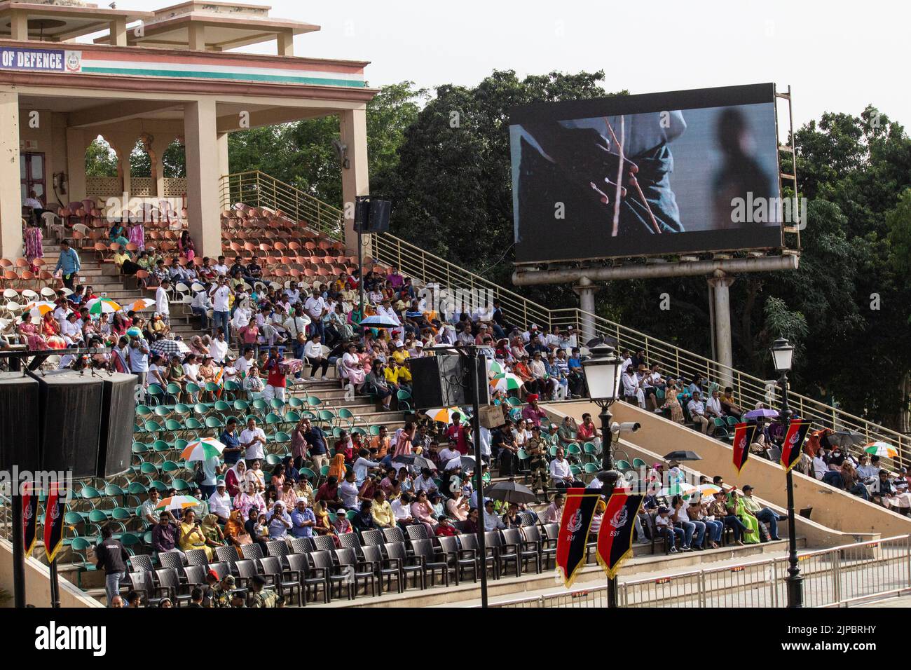 The lowering of the flags ceremony at the Attari-Wagah border is a ...
