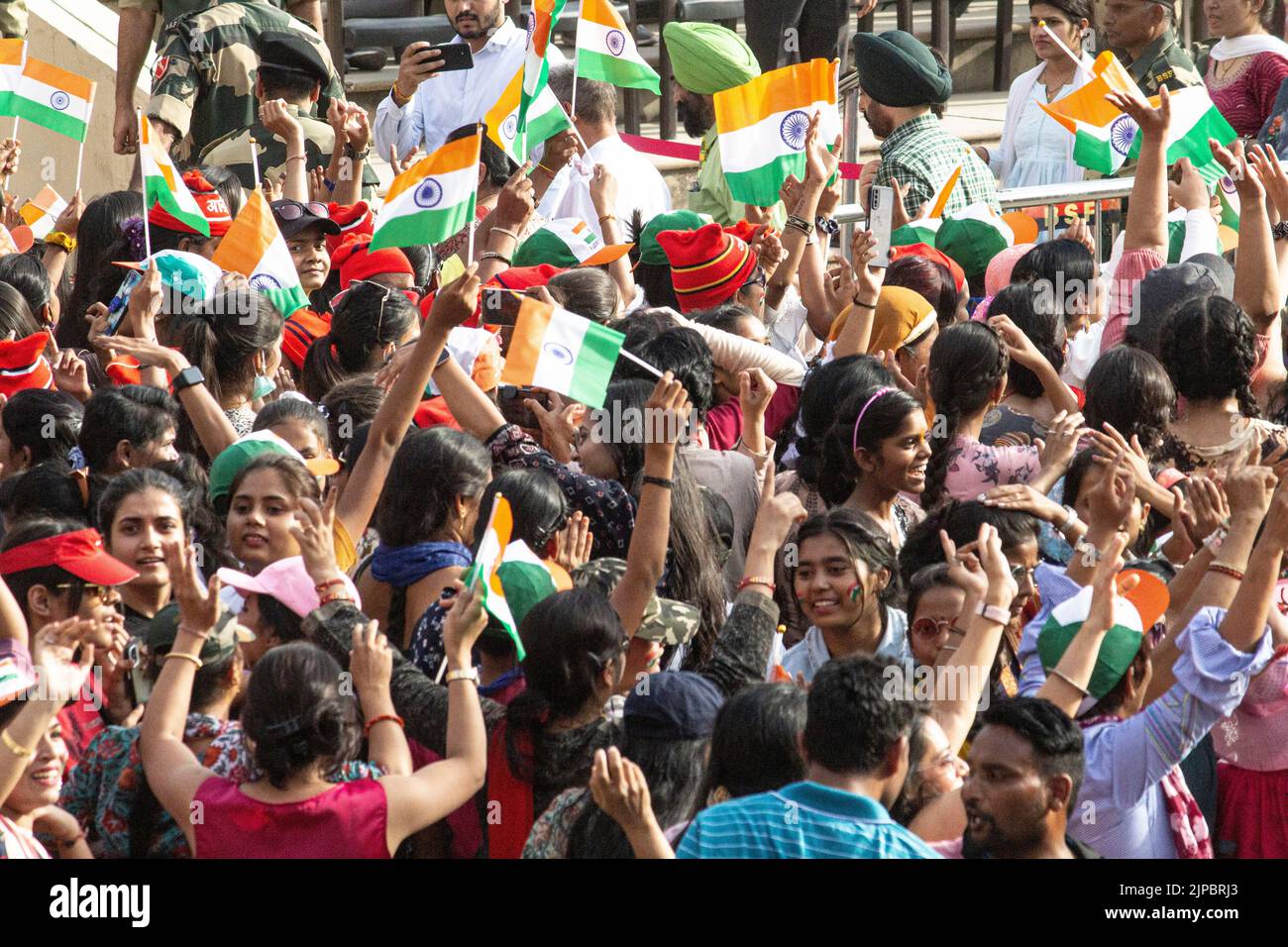 The lowering of the flags ceremony at the Attari-Wagah border is a ...